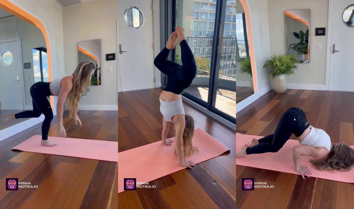 Handstand Hold into Straddle Split Headstand 💪🏻